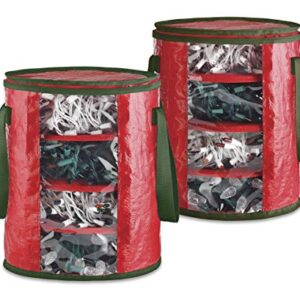 Whitmor Christmas Light Storage Bags Set of 2 Red/Green