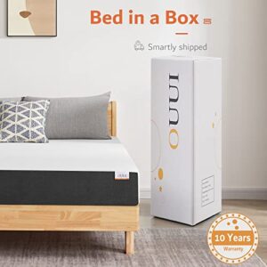 Hbaid Full Size Mattress, 10 Inch Full Gel Memory Foam Mattress for Cool Sleep & Pressure Relief Breathable Cover Medium Firm Mattress in a Box, White, CertiPUR-US Certified