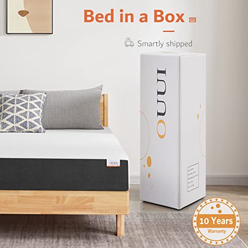 Hbaid Full Size Mattress, 10 Inch Full Gel Memory Foam Mattress for Cool Sleep & Pressure Relief Breathable Cover Medium Firm Mattress in a Box, White, CertiPUR-US Certified