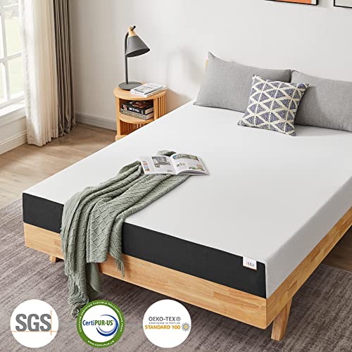 Hbaid Full Size Mattress, 10 Inch Full Gel Memory Foam Mattress for Cool Sleep & Pressure Relief Breathable Cover Medium Firm Mattress in a Box, White, CertiPUR-US Certified