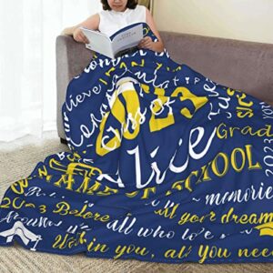 ONCUSTOM 2023 Graduation Gifts Custom Blankets for Him Her with Name, School, Personalized Gift Class of 2023 Blanket for Son Daughter Classmates Friends Men Women