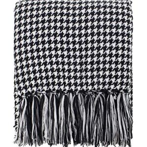 Fennco Styles Houndstooth Fringe Soft Throw Blanket - 50"x60"