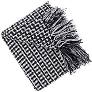 Fennco Styles Houndstooth Fringe Soft Throw Blanket - 50"x60"