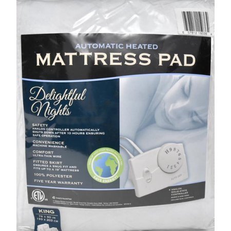 Heated Mattress Pad. Best Comfort Hypoallergenic White Topper Pillow For Deep Healthy Sleep. Firm Protection Cover, Protects Bed From Stains, Dirt, Dust & Wetness. w/ Timer. (King)