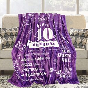 Akoigun 40 Year Old Women Gifts Ideas, 40th Birthday Gifts for Women Throw Blanket 50"x60", Gifts for 40 Year Old Woman, 1983 40th Birthday Decorations for Women, 40 Years Old Women Gift for Birthday