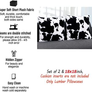 EMKISS Cow Print Blanket and Pillows Set Ultra Soft Cow Throw Blanket Plush Flannel Fleece Warm Cozy Blanket for Adults with 2Pcs Pillows Set for Sofa Couch Travel Camping 50" x 60"