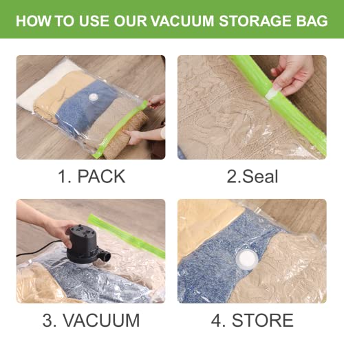 Umimile Vacuum Storage Bags with Electric Pump, 12 Pack (3 Jumbo, 3 Large, 3 Medium, 3 Small) Space Saver Bag, Vacuum Sealer Bags for Clothes, Mattress, Blanket, Duvets, Pillows, Comforters,Travel, Moving