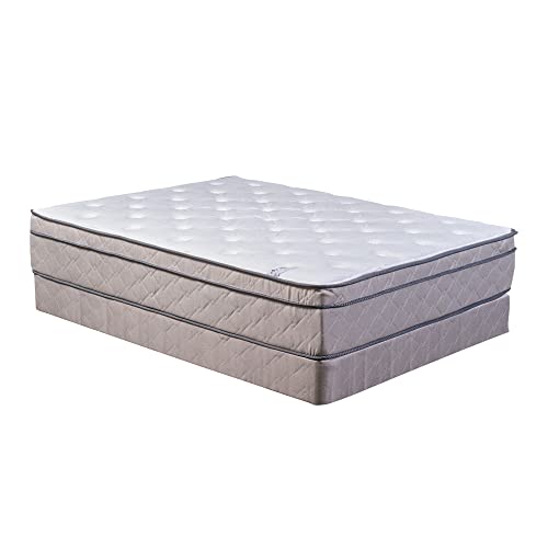 Mattress Comfort, 13-Inch Soft Foam Encased Hybrid Eurotop Pillowtop Memory Foam Gel Innerspring Mattress & 8" Wood Box Spring Set, Full XL