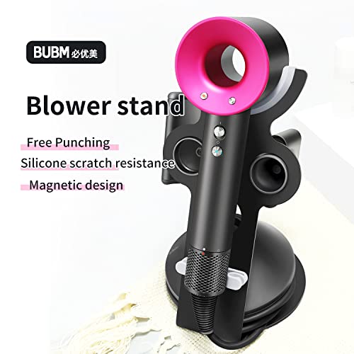 BUBM Hair Dryer Holder for Dyson Supersonic,Aluminum Alloy Bracket Power Plug Holder,Bathroom Organizer for Dyson Hair Dryer Case Black