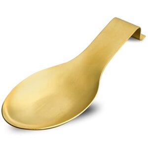 bettwill gold spoon rest for kitchen counter, stainless steel spoon holder for stove top, spatula ladle spoon utensils holder, gold kitchen accessories, gold cooking utensiles, dishwasher safe