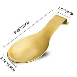 BETTWILL Gold Spoon Rest for Kitchen Counter, Stainless Steel Spoon Holder for Stove Top, Spatula Ladle Spoon Utensils Holder, Gold Kitchen Accessories, Gold Cooking Utensiles, Dishwasher Safe