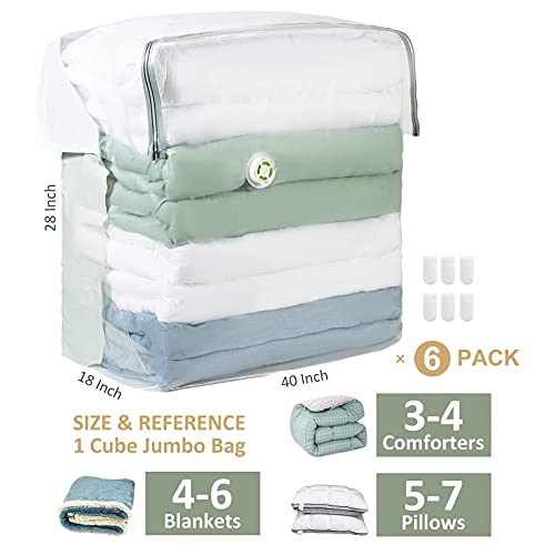 TAILI Hanging Vacuum Storage Bags Variety 6 Pack and Super Jumbo Cube Space Saver Vacuum Storage Bags 6 Pack