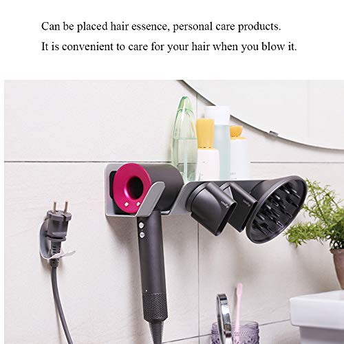 Hosoncovy Hairdryer Wall Mount Holder Stand Blow Dryer Rack Hook Organizer for for Dyson Supersonic Hair Dryer (Rose Gold)