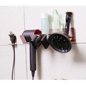 Hosoncovy Hairdryer Wall Mount Holder Stand Blow Dryer Rack Hook Organizer for for Dyson Supersonic Hair Dryer (Rose Gold)