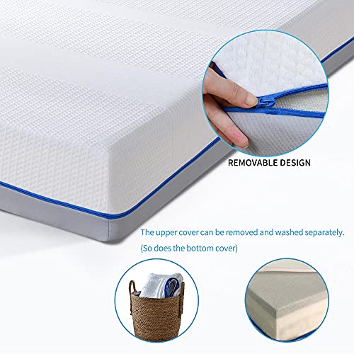 JXMS 8 Inch Twin Mattress - Infused Gel Memory Foam Mattress Gel Memory Foam Medium Firm, Back Pain Relief for Cool Sleep Supportive & Pressure Relief