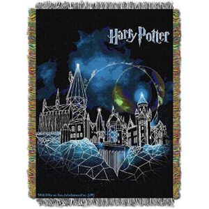 northwest woven tapestry throw blanket, 48" x 60", harry potter castle