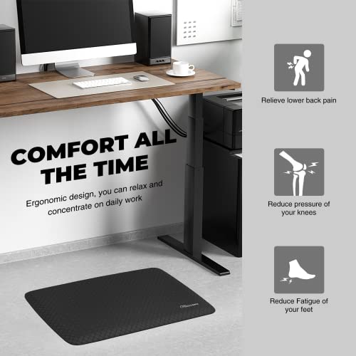 Matessenz Kitchen Floor Mat, 1/2 Inch Thick Cushioned Kitchen Rugs, Comfort Anti Fatigue Mat, Nonskid Waterproof Standing Desk Mat for Office, Sink, Laundry(17.3X28'',Black)