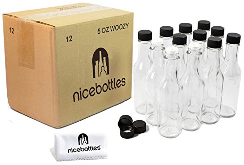 nicebottles Hot Sauce Bottles, 5 Oz - 12 Pack