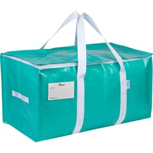 Primo Moving Bags Heavy Duty Extra Large Packing Bags for Moving and Storage Totes - Reusable Alternative to Moving Boxes with Strong Handles & Zippers Fold Flat Sea Foam Blue - 4 Pack