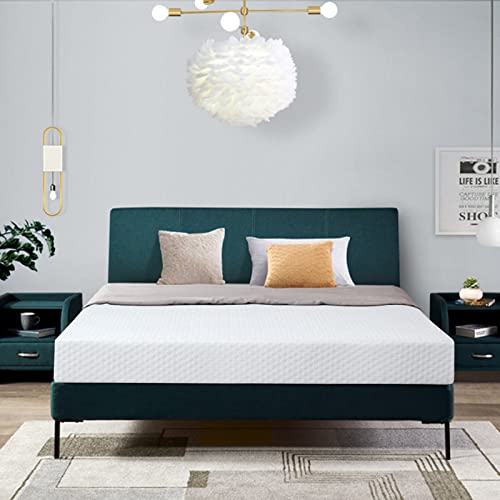 MUUEGM King Mattress,8 inch Green Tea Gel Memory Foam King Size Mattress Topper for Cool Sleep,Pressure Relieving,Medium Firm Mattress,King Size Mattress in a Box,CertiPUR-US Certified,Made in USA