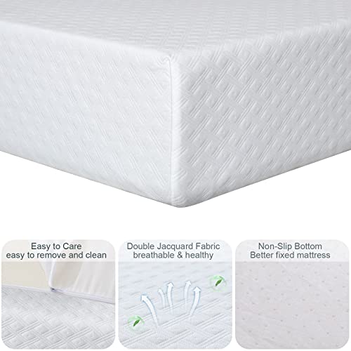 MUUEGM King Mattress,8 inch Green Tea Gel Memory Foam King Size Mattress Topper for Cool Sleep,Pressure Relieving,Medium Firm Mattress,King Size Mattress in a Box,CertiPUR-US Certified,Made in USA