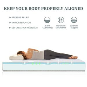 MUUEGM King Mattress,8 inch Green Tea Gel Memory Foam King Size Mattress Topper for Cool Sleep,Pressure Relieving,Medium Firm Mattress,King Size Mattress in a Box,CertiPUR-US Certified,Made in USA