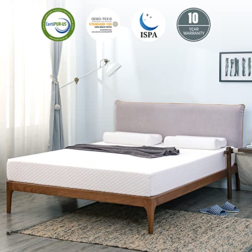 MUUEGM King Mattress,8 inch Green Tea Gel Memory Foam King Size Mattress Topper for Cool Sleep,Pressure Relieving,Medium Firm Mattress,King Size Mattress in a Box,CertiPUR-US Certified,Made in USA