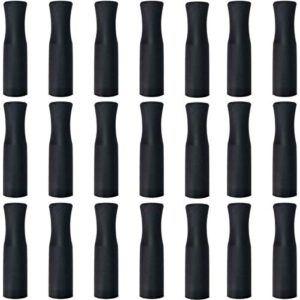 21Pcs Reusable Silicone Straw Tips, Stainless Straw Tips, Black Food Grade Straws Tips Covers Fit for 6mm Wide Stainless Steel Straws And Glass Straws