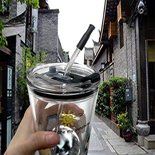 21Pcs Reusable Silicone Straw Tips, Stainless Straw Tips, Black Food Grade Straws Tips Covers Fit for 6mm Wide Stainless Steel Straws And Glass Straws