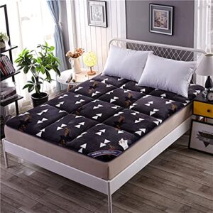 HLCUI Japanese Futon Tatami Cushion Mattress,Thick Foldable Flannel Mattress Student Dormitory Tatami Single Double Mattressfloor Mat,Non-Slip Sleeping Pillow Foldable Bed Mattress,B,90200CM