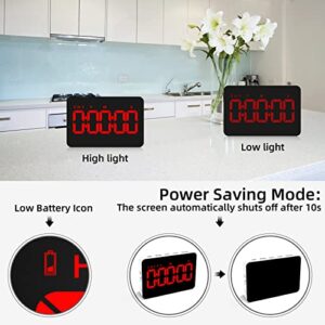 PERSUPER Digital Timer Kitchen Timer Count Down Up Rechargeble Kitchen Gadgets Vibration Mode Adjustable Volume and Brightness LED Display Time Management for Cook, Desk, Kids Adults Study Teaching