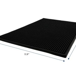 S&T INC. Rubber Bar Mats, Coffee Maker Mats, or Countertop Spill Mats, 11.9 Inch x 17.8 Inch, Black, 2PK