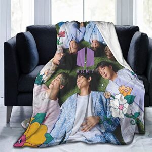 Kpop Blanket Korean Star Throw Blanket Idol Singer 50x60 Inch Anti-Pilling Flannel Ultra Soft Cozy Fleece Boys Fans Merchandise for Sofa Bed Girls Adults Gifts