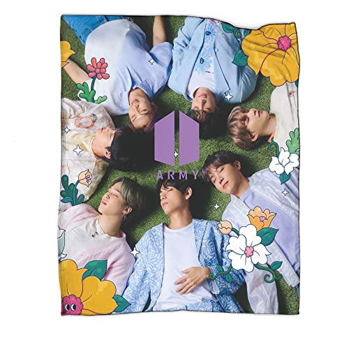 Kpop Blanket Korean Star Throw Blanket Idol Singer 50x60 Inch Anti-Pilling Flannel Ultra Soft Cozy Fleece Boys Fans Merchandise for Sofa Bed Girls Adults Gifts