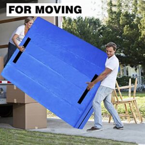 SGPAC King Mattress Bag for Moving 1 Pack, Moving Bags Heavy Duty Extra Large,Clothes Moving Storage Bags,Big Blue Storage Bags for Moving,Reusable Dorm Packing Bags,4 Pack