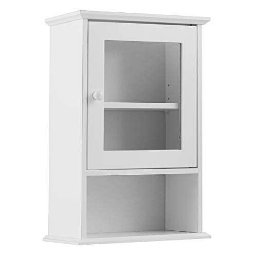 Casart Bathroom Wall Cabinet with Door, Hanging Storage Organizer with Open Shelf, Wall Mounted Medicine Cabinet