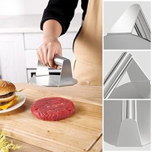 EPPARN Smash Burger Press, 6.3 inch Stainless Steel Burger Smasher, Hamburger Press Patty Maker Griddle Accessories, Grill Press Bacon Press