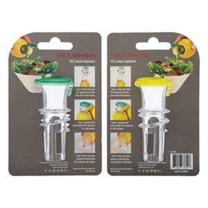 YZC Lemon Squeezer – 2-Pack Lemon-Juicer – BPA-Free Plastic Lime Juicer– Compact Juice Extractor Citrus Press with Lid – Squeeze Lime for Cocktails, Drinks