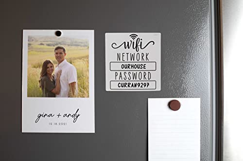 White & Black WiFi Password Sign Fridge Magnet, WiFi Sign with Black Wet Erasable Pen, Magnetic WiFi Password Sign for Home, Portable WiFi Sign for Guests, Airbnb Essentials for Hosts, 4.50x4.25 inch