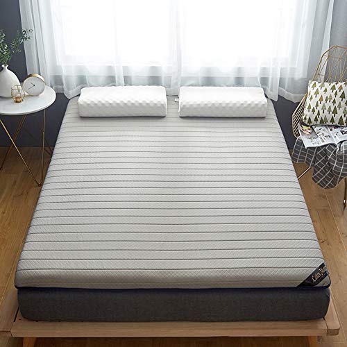 100% Natural Latex Mattress,Breathable Super Soft Foldable Tatami Mattress for Single Double Guest Bedroom Kids Room Gray King:180x200cm