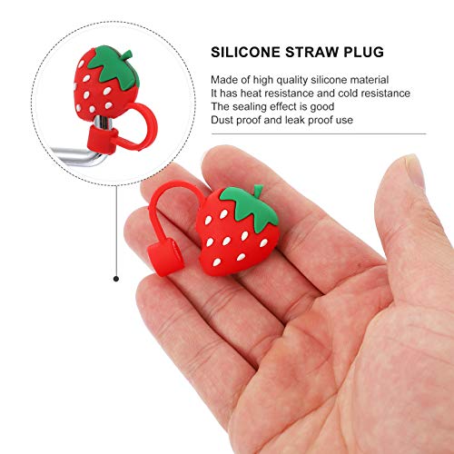 SEWACC 6Pcs Silicone Straw Tips Cover Lovely Cartoon Reusable Drinking Straw Plugs Reusable Straw Tips Lids for Straws (Mixed Style)