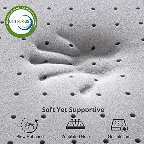 Maxzzz 3 Inch Mattress Topper King - Gel Memory Foam Mattress Topper Bamboo Charcoal Bed Topper for Soft & Cooling Sleep and Pressure Relieve, CertiPUR-US Certified