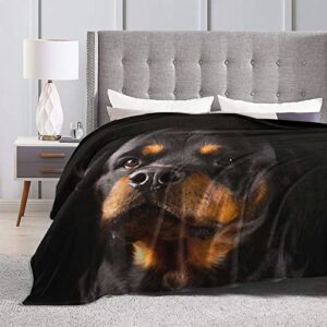 Rottweiler Cute Dog Charm Quiet Full Fleece Throw Cloak Wearable Blanket Flannel Fluffy Comforter Quilt Nursery Bedroom Bedding King Size Plush Soft Cozy Air Conditioner Blanket