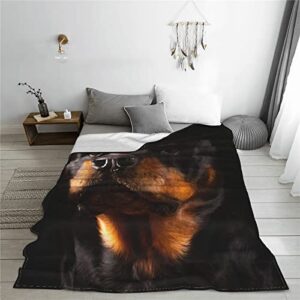 Rottweiler Cute Dog Charm Quiet Full Fleece Throw Cloak Wearable Blanket Flannel Fluffy Comforter Quilt Nursery Bedroom Bedding King Size Plush Soft Cozy Air Conditioner Blanket