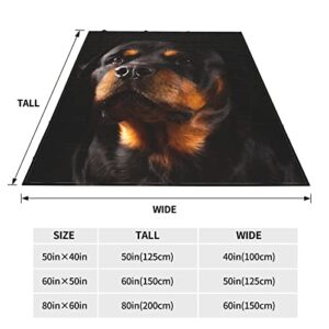 Rottweiler Cute Dog Charm Quiet Full Fleece Throw Cloak Wearable Blanket Flannel Fluffy Comforter Quilt Nursery Bedroom Bedding King Size Plush Soft Cozy Air Conditioner Blanket