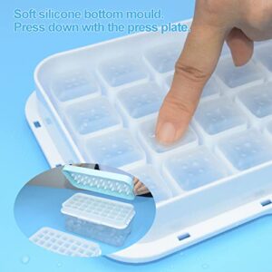 Ice Cube Tray, Stackable Ice Trays for Freezer with Lid and Bin, Easy Release 64 Nuggets Ice for Chilling Cocktails Whiskey Tea Coffee Cool Drinks