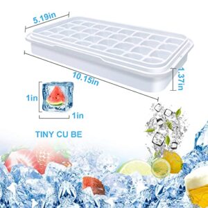 Ice Cube Tray, Stackable Ice Trays for Freezer with Lid and Bin, Easy Release 64 Nuggets Ice for Chilling Cocktails Whiskey Tea Coffee Cool Drinks