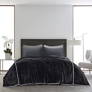 HOMBYS Oversized King 10'x 10' Extra Large Bed Flannel Thick Throw Blanket, Soft, Comfortable & Breathable Dark Grey 120x120 Winter Warm Blanket,Outdoor Giant Blanket for Summer and Picnic