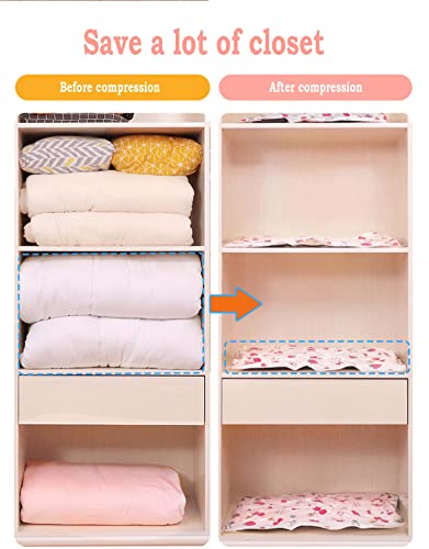 Heaunzy vacuum storage bags,(15PCS, 2 extra large (40"×32"), 3 large(36"×28"), 4 medium(32"×24"), 5 small(28"×20"), 1 air pump),space saver,Japan vacuum seal bags for clothing(pink)