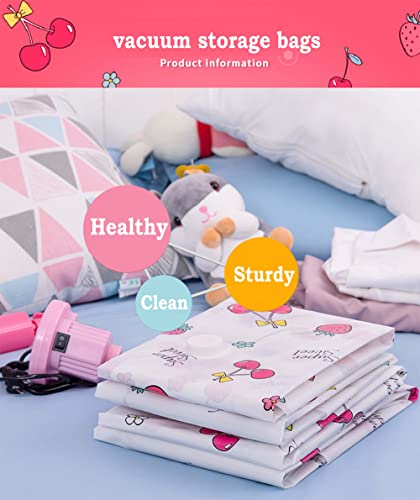 Heaunzy vacuum storage bags,(15PCS, 2 extra large (40"×32"), 3 large(36"×28"), 4 medium(32"×24"), 5 small(28"×20"), 1 air pump),space saver,Japan vacuum seal bags for clothing(pink)